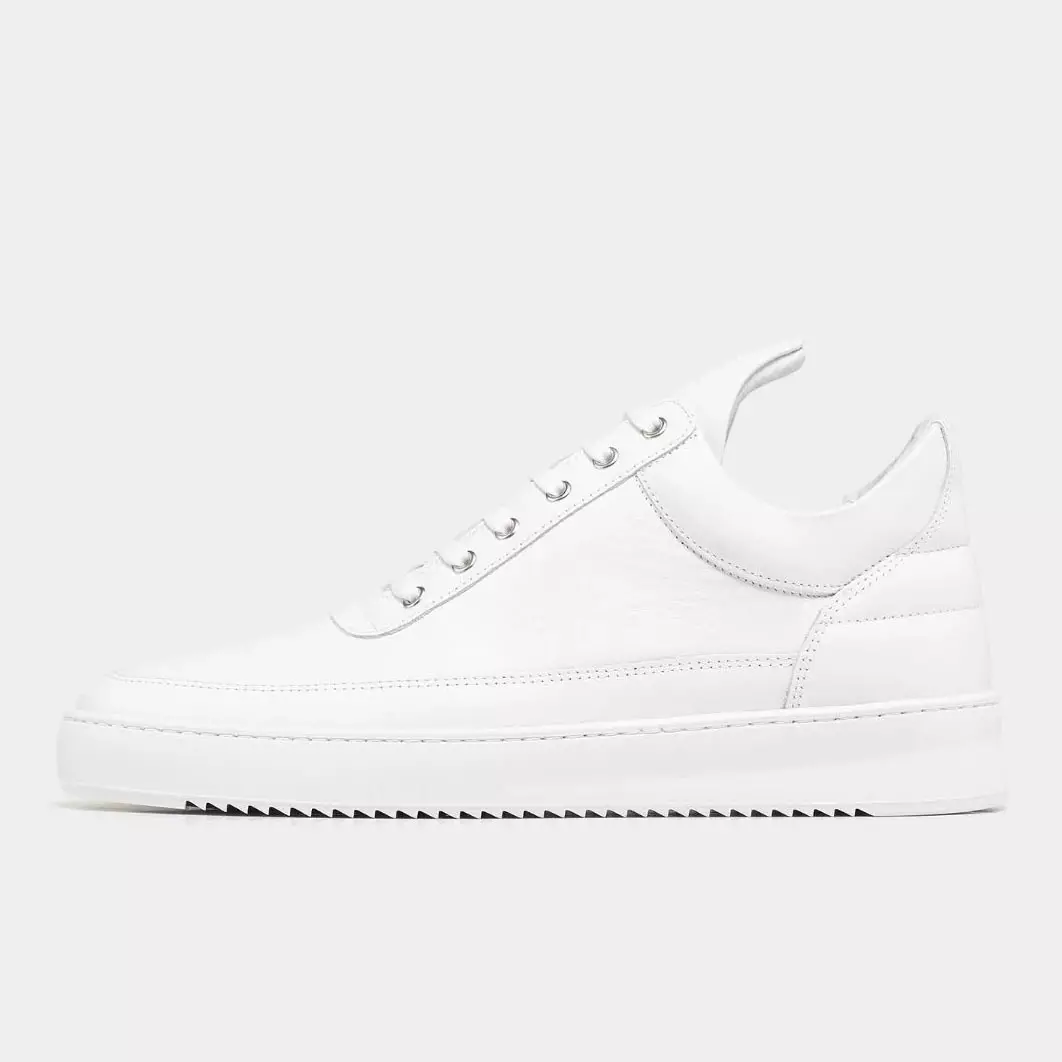 Baskets Basses Filling Pieces Ripple Nappa Blanches