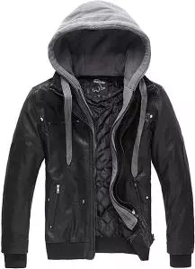 Wantdo පිරිමි faux Leather Jacket