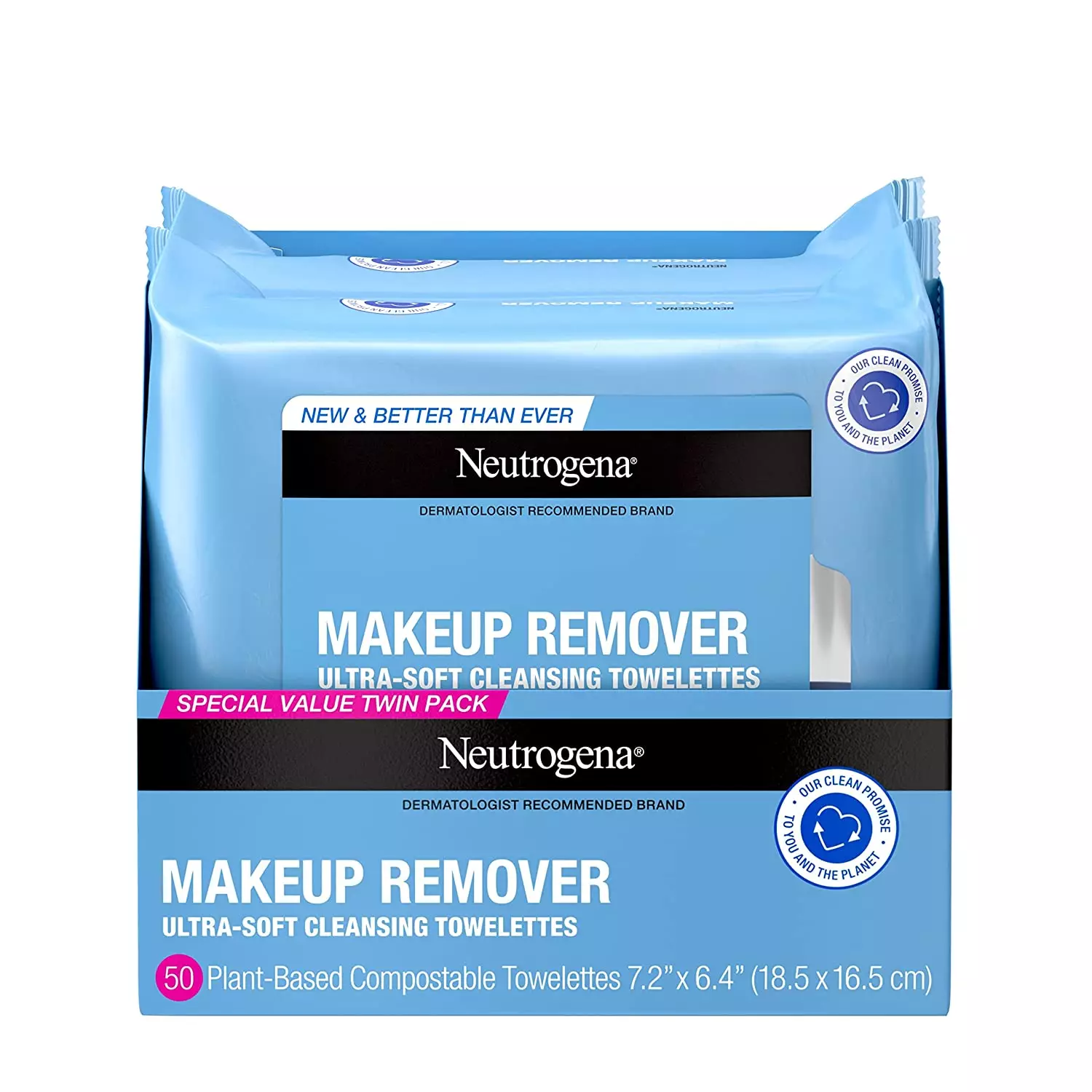 Neutrogena Makeup Remover Cleansing Face Wipes; baştirîn paqijên rûyê