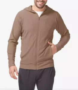 Sudadera con capucha y cremallera completa de canalé Zen de Tommy John