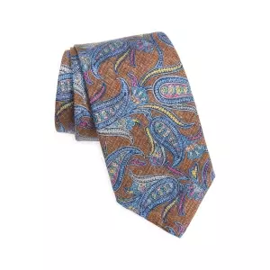 Paisley hedvábná kravata, svatební oděv pro muže