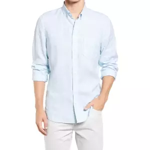 Nordstrom linen shirt, damit pangkasal para sa mga lalaki