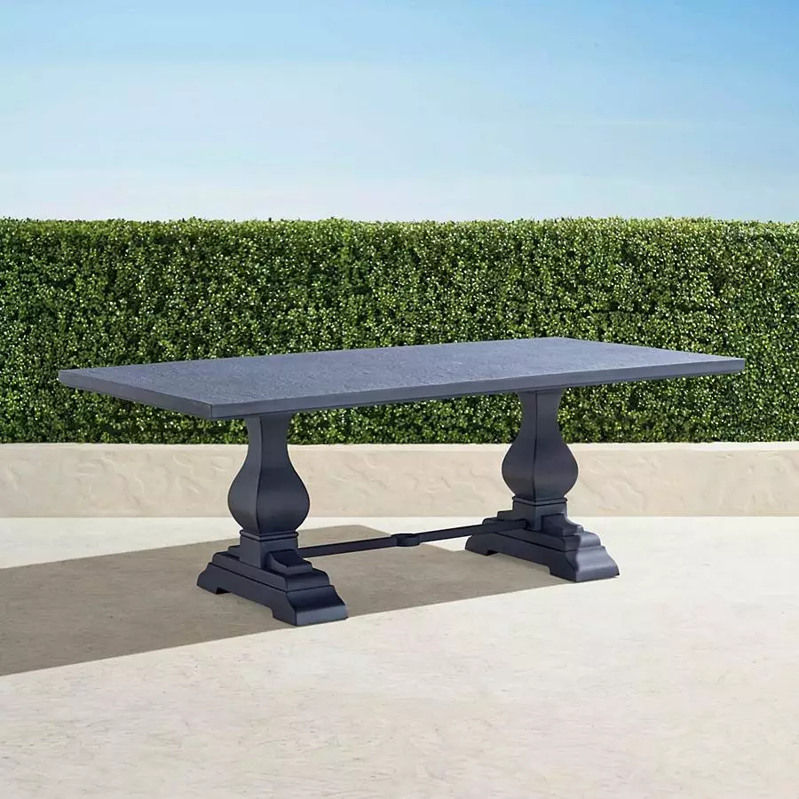 Aluminium Farmhouse Rectangular Dining Table dening Frontgate