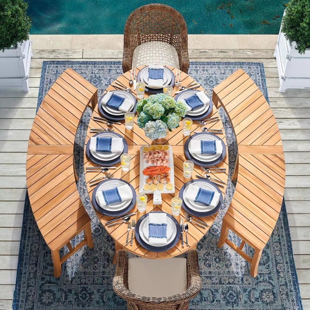 Маримонт Овални трпезаријски сто у природној боји