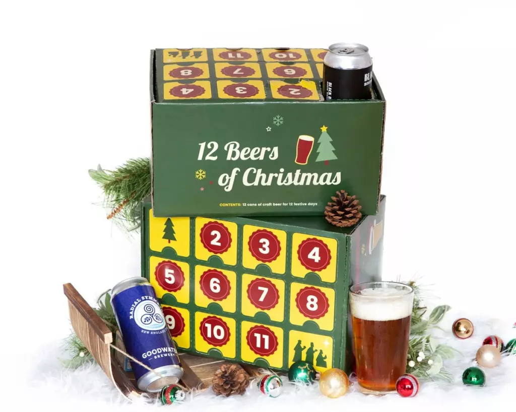 12 гатункаў піва Brewvana's Christmas Beer Box