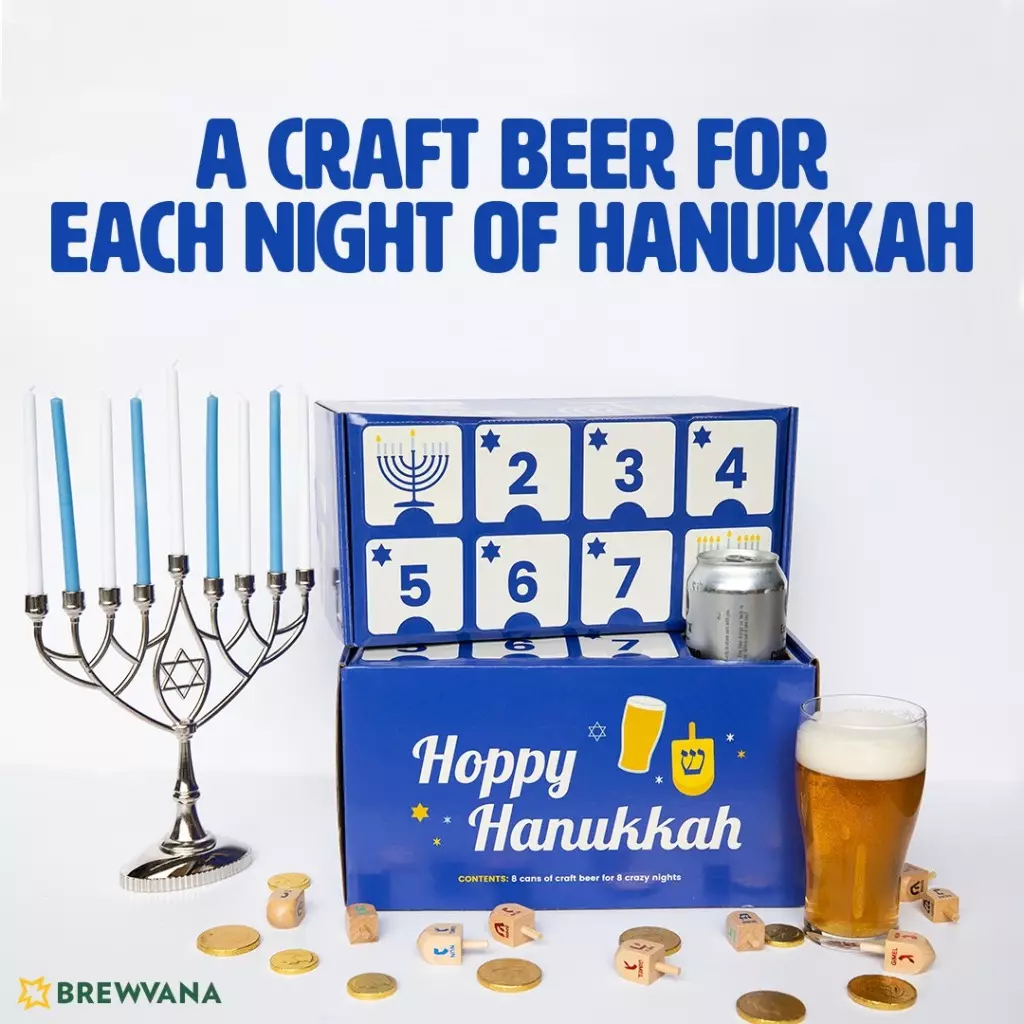 Calendario de adviento de la caja de cerveza Hoppy Hanukkah