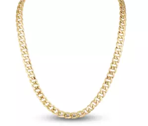 Men's Curb Chain Necklace Gold Ion-Plated Stainless Steel