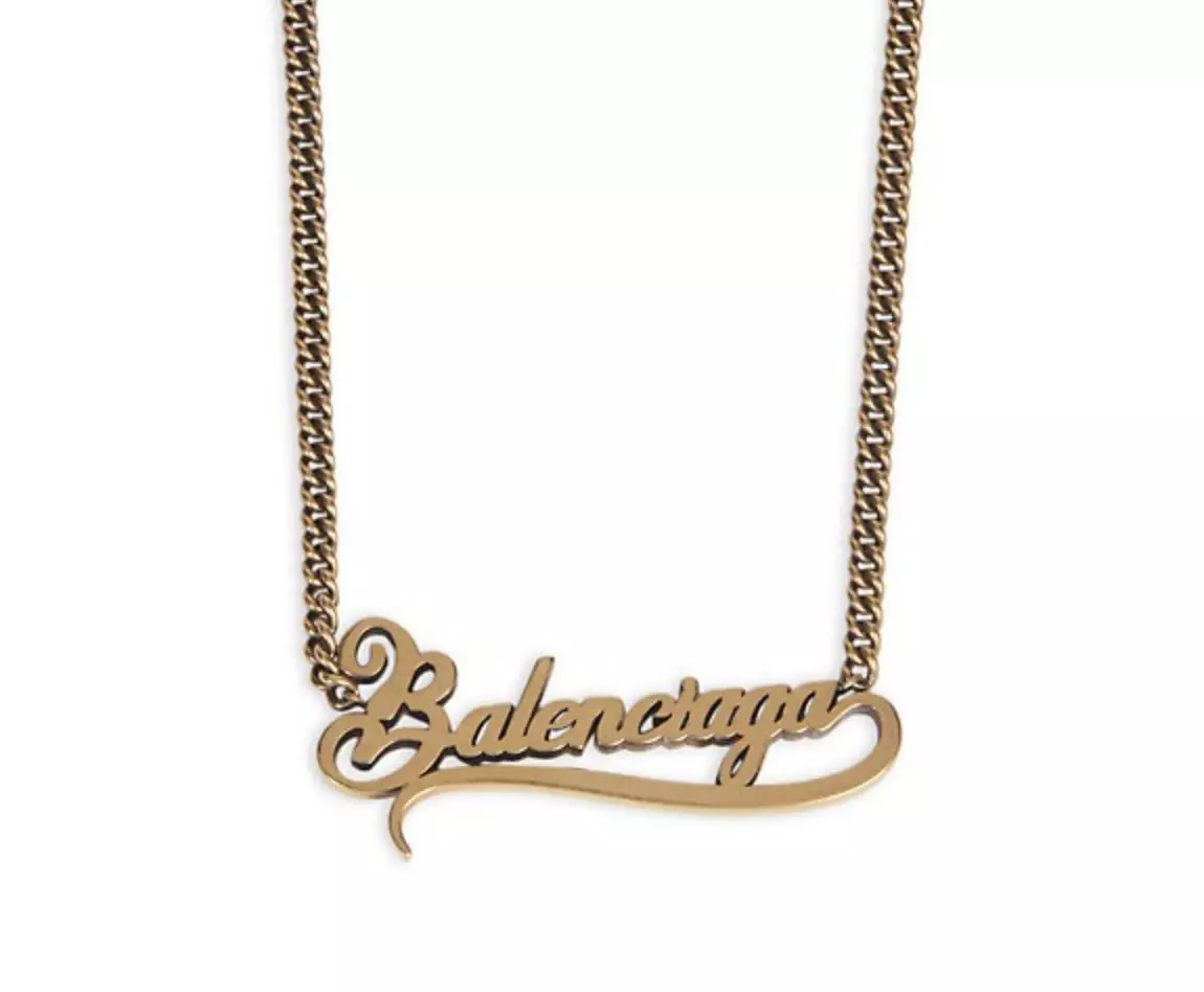 balenciaga gold chain necklace para sa mga lalaki