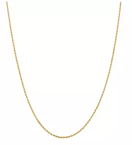 Diamond Cut Rope Chain Necklace sa 14K Yellow Gold