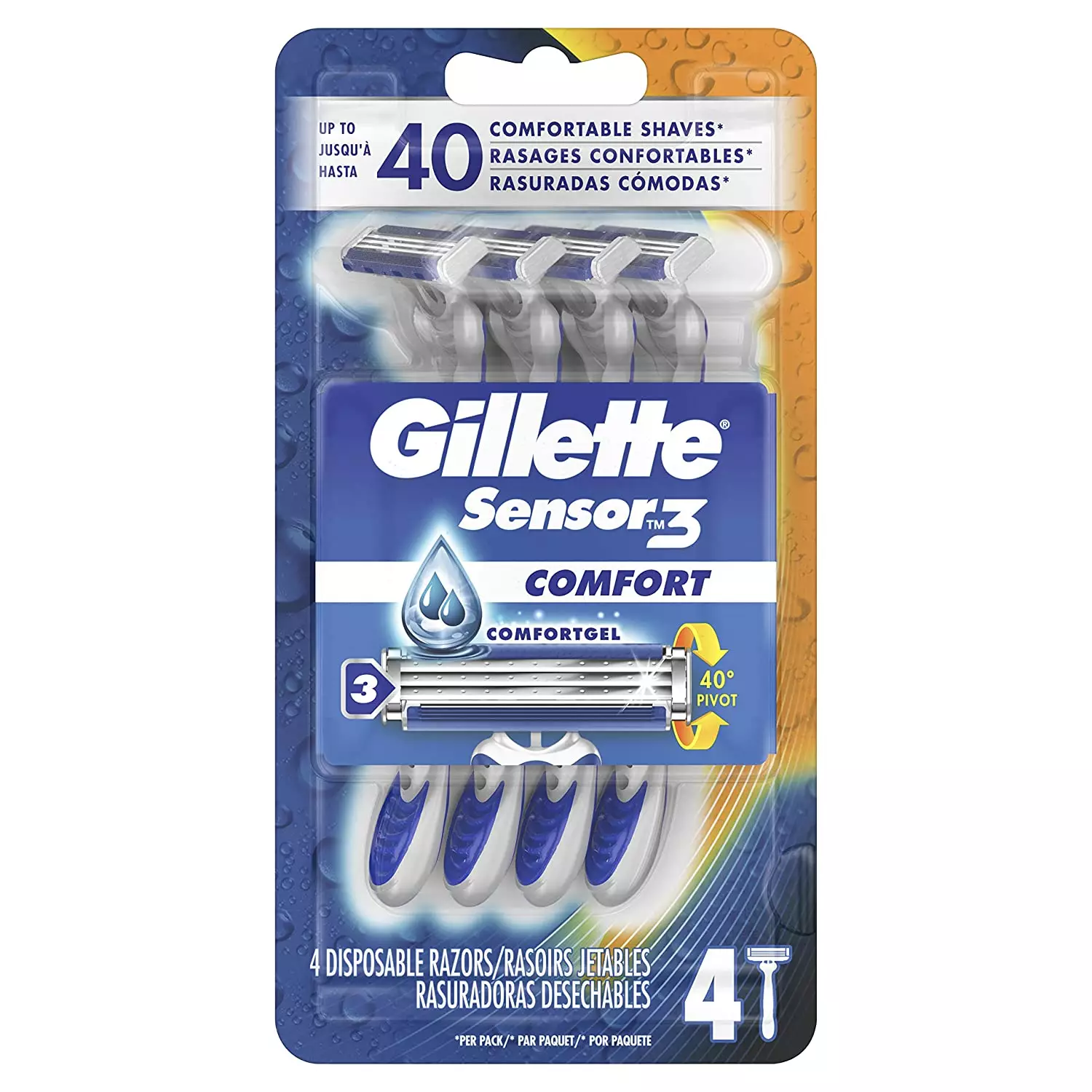 Gillette Sensor3 engangs barberhøvelpakke; hvordan bli kvitt inngrodde hår