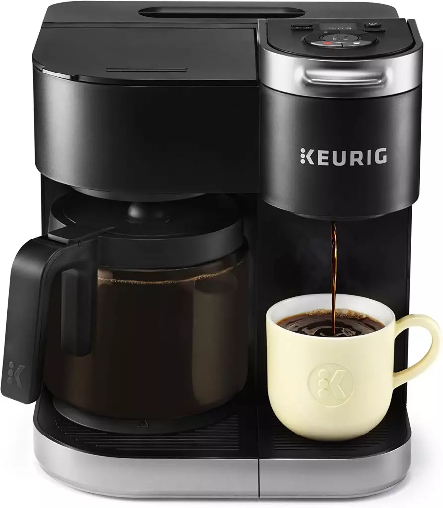Kávovar Keurig K-Duo, odkvapkávacia káva na jednu porciu a 12 šálok karafy