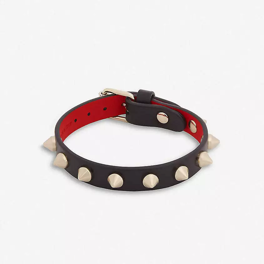 Christian Louboutin Loubilink Spike-Embellished Gelang Kulit