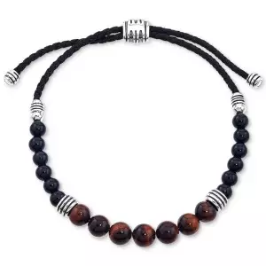 Βραχιόλι με χάντρες Bolo Esquire Tiger's Eye (8mm) και Onyx (6mm)