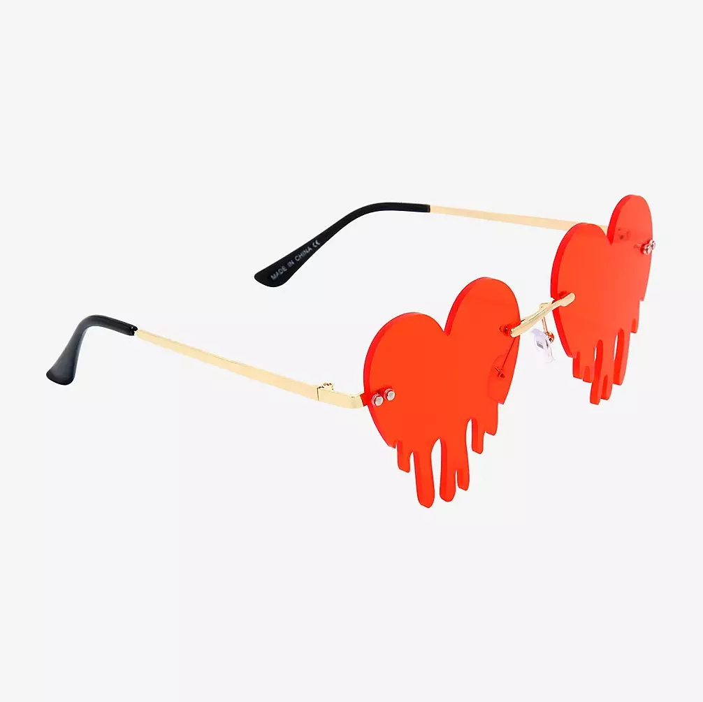 Hot Topic Gafas de sol Red Heart Drip
