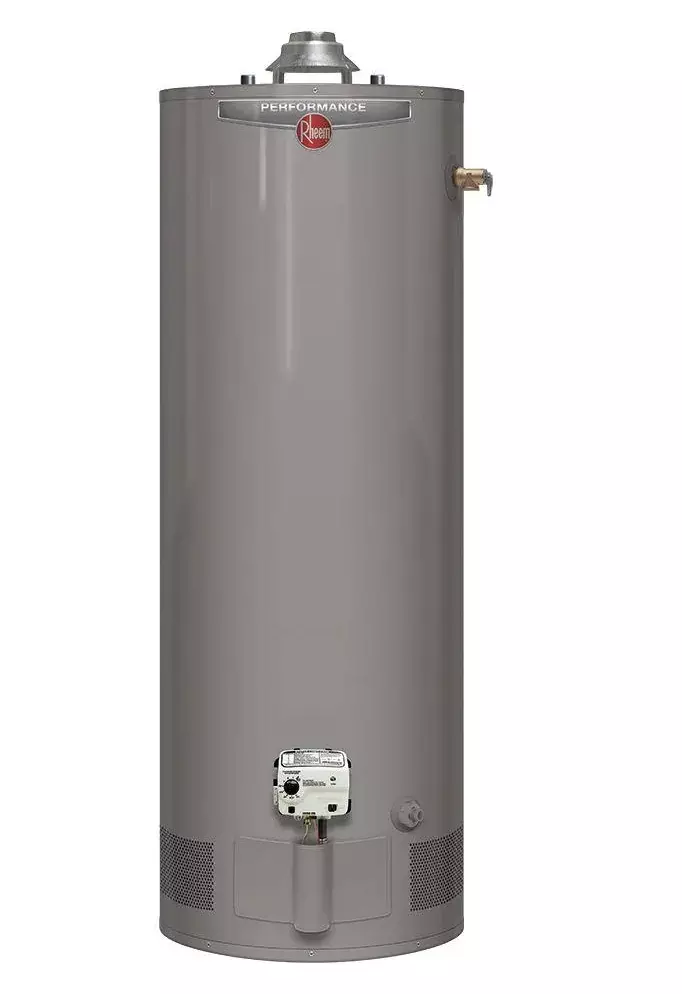 Persembahan Rheem 40 Gal. Pemanas Air Tangki Gas Asli 6 Tahun 36,000 BTU Tinggi