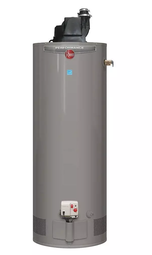 Prestazzjoni Rheem 50 Gal. Tall 6 Year 42,000 BTU Likwidu Propane Power Vent Tank Water Heater