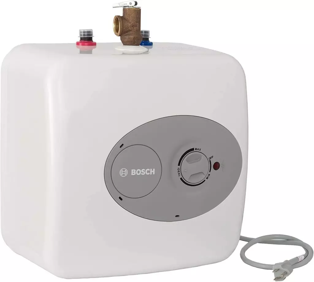 Bosch Magetsi Mini-Tangi Mvura Heater Tronic 3000 T 4-Gallon (ES4) - Bvisa Nguva Yemvura Inopisa - Sherufu, Wall kana Floor Yakaiswa