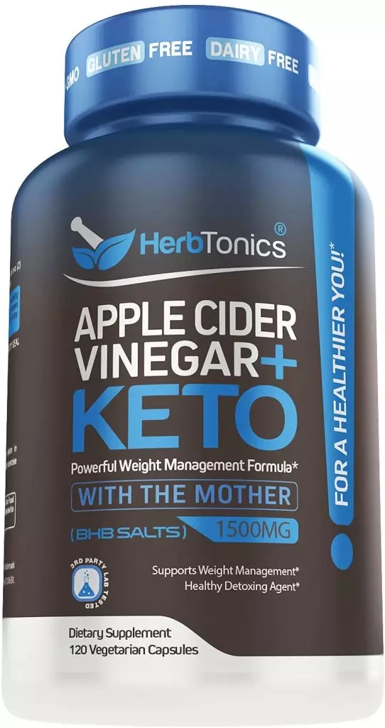 Herbtonics Apple Cider Cuka Capsules Ditambah Keto BHB