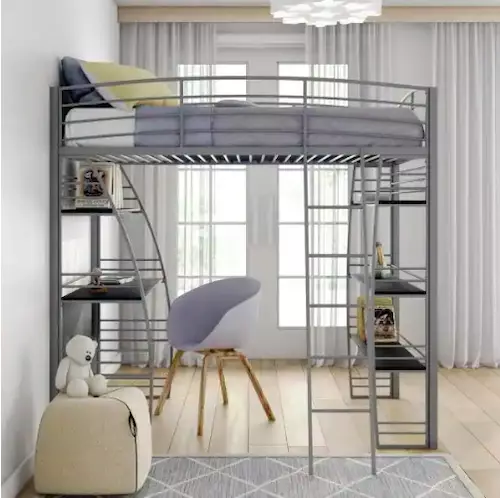 DHP Simona Twin Loft Bed พร้อมโต๊ะ/ชั้นวางของ, เตียง Loft ที่ดีที่สุด