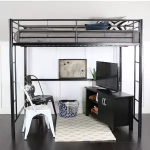 Walker Edison Furniture Modern Loft Bed, libethe tse ntle ka ho fetisisa