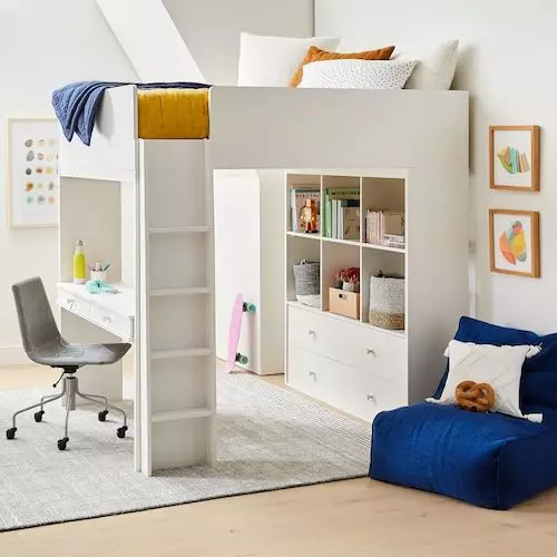 Milo Full Loft Bed With Desk, najbolji kreveti u potkrovlju