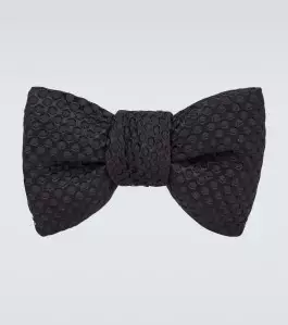 Tom Ford Black Silk-Blend Jacquard Bow Tie