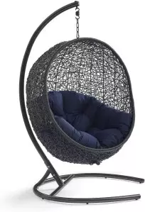 modway encase плетеное кресло-яйцо из ротанга для внутреннего дворика