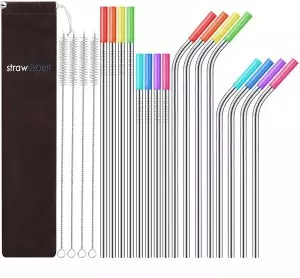 strawexpert stainless hlau straw set