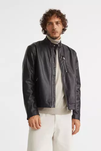 HM Faux Leather Jacket Herbstmodeführer für Herren