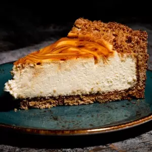 pi bon kado pou manje, Cotton Blues Sea-Salted Caramel Swirl Cheesecake