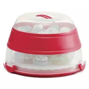 khoom plig zoo tshaj plaws rau foodies, Prepworks Collapsible Cupcake thiab Cake Carrier