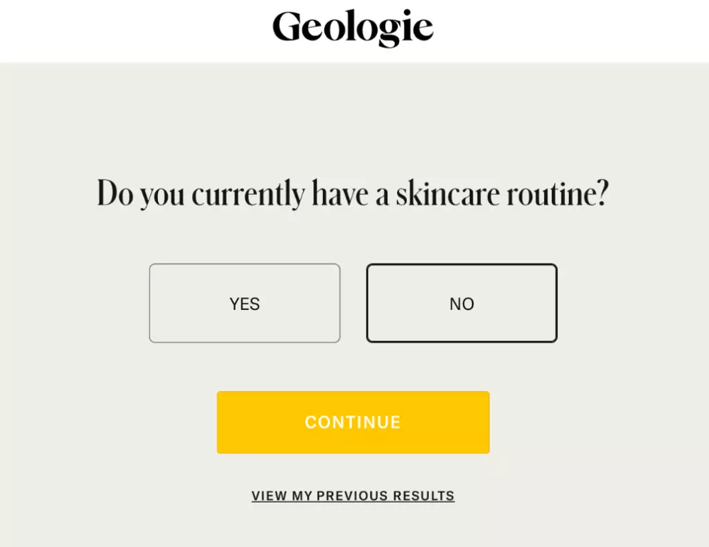Geologie skincare diagnostic quiz