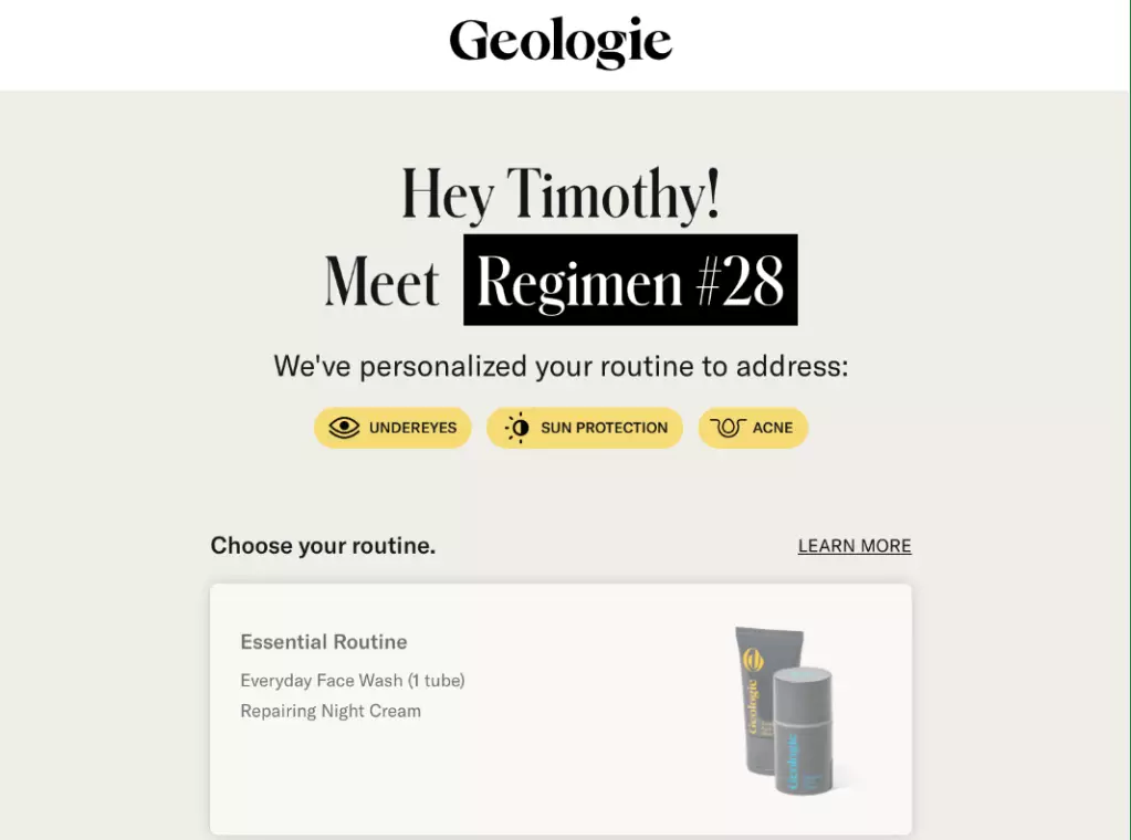 Geologie skincare regimen