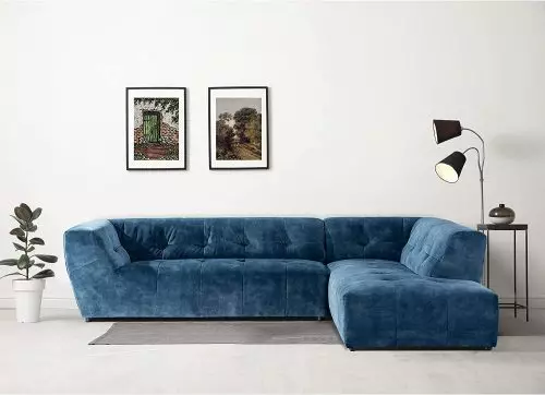 Acanva Mid-Century Velvet Sectional Sofa