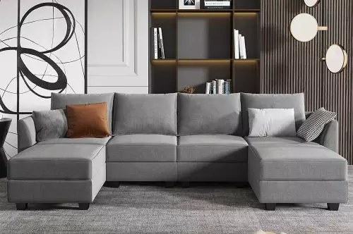 HONBAY Convertible Modular Sectional Sofa U Shaped