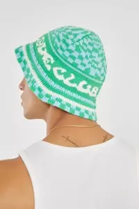 Jaded London Green ແລະ Blue Crochet Hat Bucket