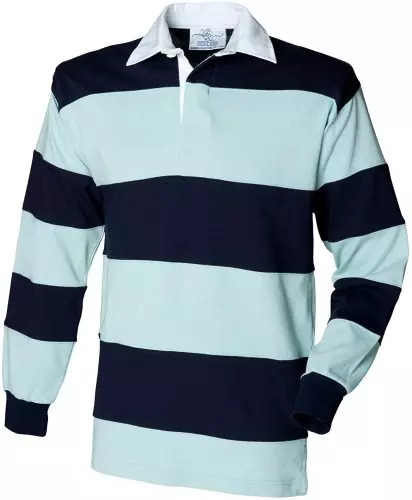 Rugbyová košile s dlouhým rukávem se šitým pruhem v přední řadě