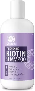 ခရမ်းရောင်နှင့် အဖြူရောင် Osensia Thickening Biotin Shampoo ပုလင်း