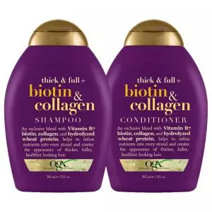 ခရမ်းရောင် OGX Thick & Full Biotin နှင့် Collagen Shampoo & Conditioner Set