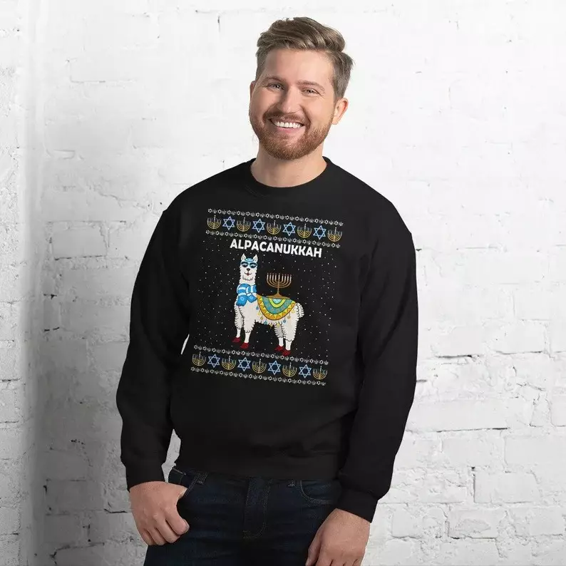 PositivityUp-Alpaca-Funny-Hanukka-Sweatshirt