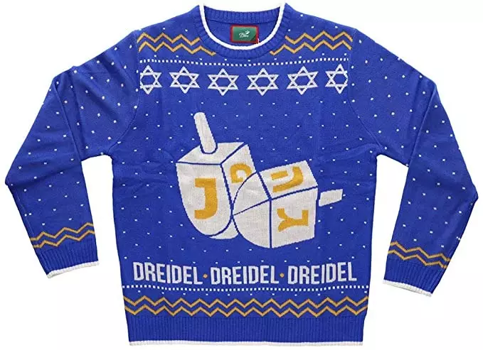 Dreidel Hanukkah škaredý sveter