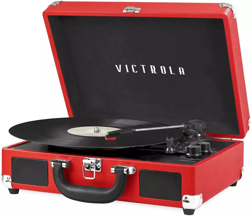 Victrola Vintage 3-سرعت بلوتوت پورټ ایبل سوټ کیس ریکارډ پلیر