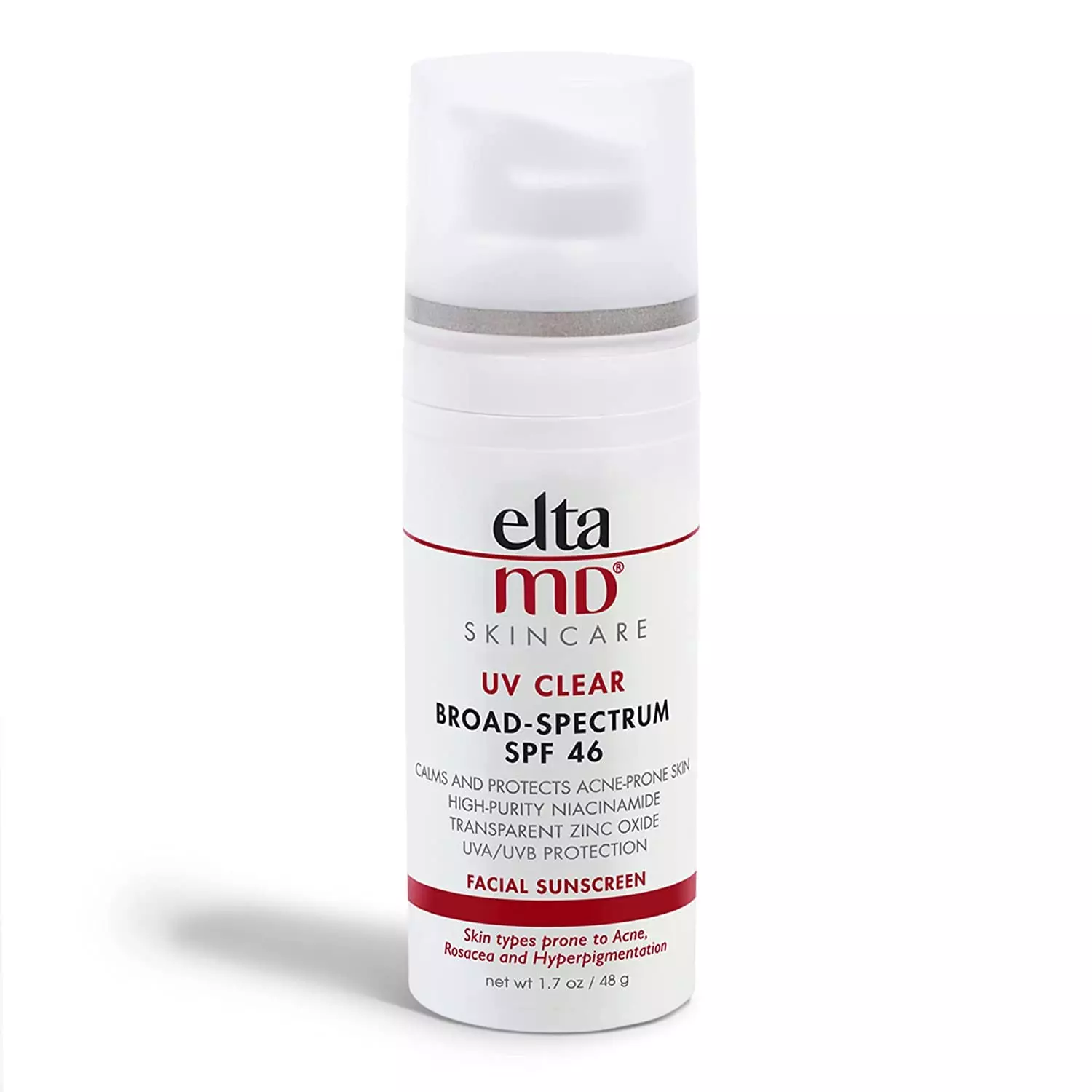 සින්ක් සහිත හොඳම හිරු ආවරණ - EltaMD UV Clear SPF 46 Facial Sunscreen; සින්ක් සහිත හොඳම හිරු ආවරණ