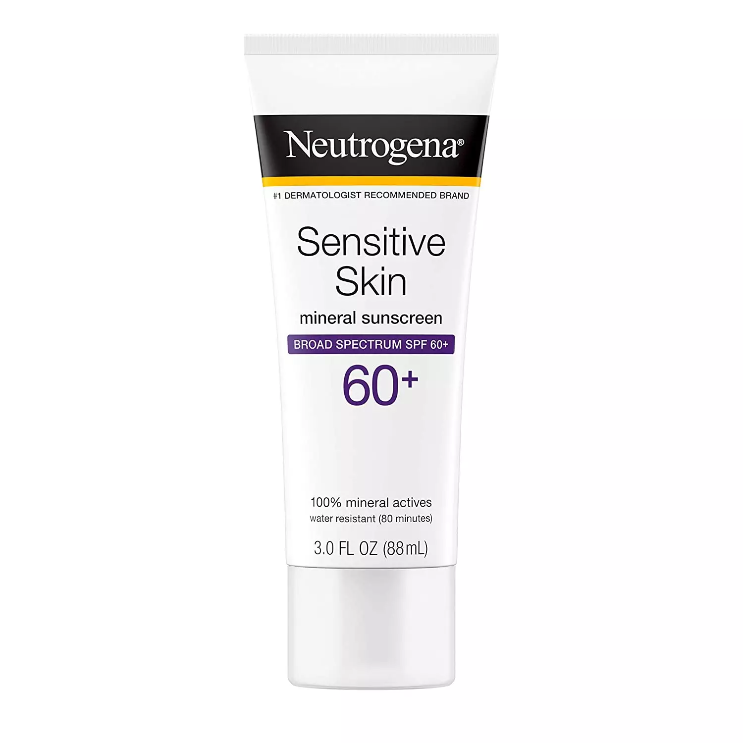 ຄີມກັນແດດທີ່ດີທີ່ສຸດທີ່ມີສັງກະສີ - Neutrogena Sensitive Skin Mineral Sunscreen SPF 60; sunscreens ທີ່ດີທີ່ສຸດທີ່ມີສັງກະສີ
