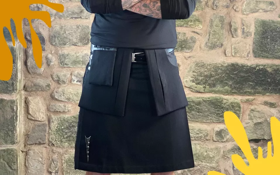 Zwarte denim kilt