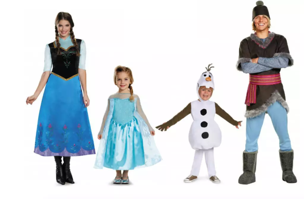 družinski kostumi za noč čarovnic zamrznjeni