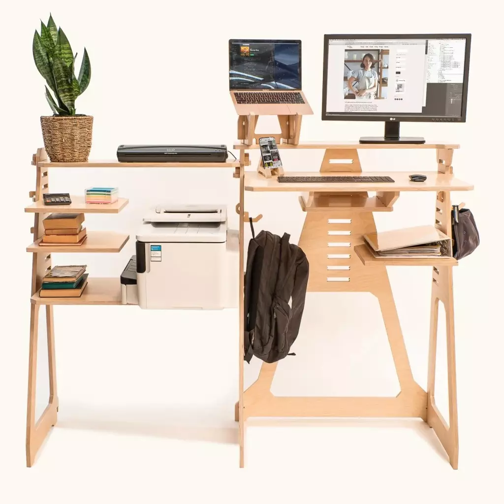 Standing Desk with Side Shelves by WFH