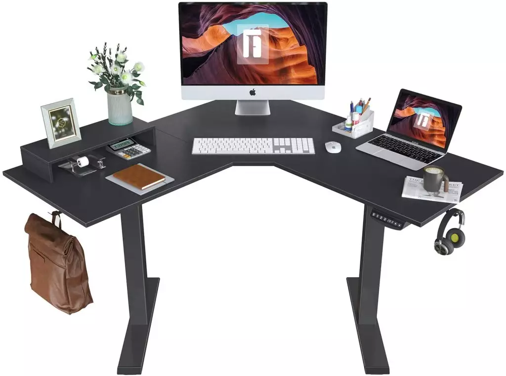 FEZIBO L-formet elektrisk stående skrivebord