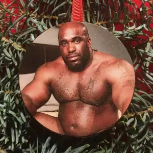 Lub Sweater King Barry Wood Meme Christmas tsob ntoo Ornament