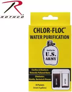 Rothco Chlor-Floc Us სამხედრო წყლის გამწმენდი ტაბლეტები